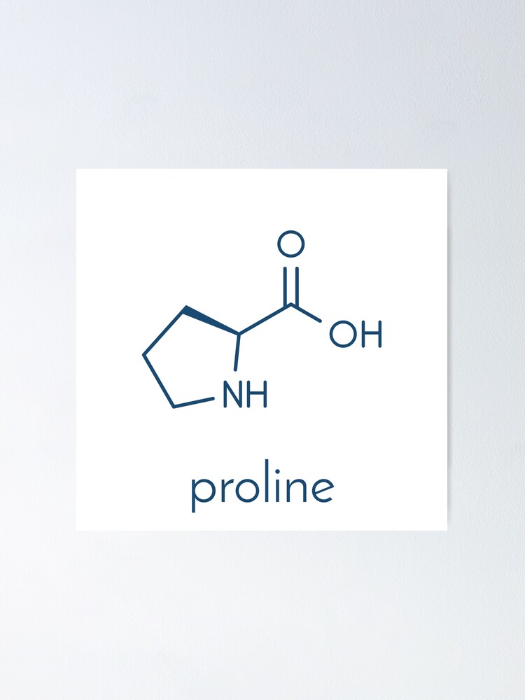 "Proline (l-proline, Pro) amino acid molecule. Skeletal formula ...