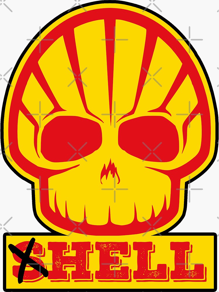 "Hell Gasoline, Skull Shell. Anti Oil Company, Pipeline" Sticker by ...
