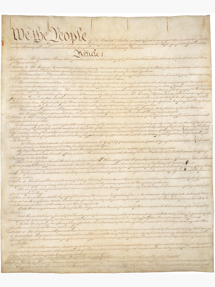 "American Constitution" Sticker for Sale by Dator | Redbubble