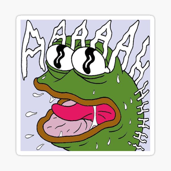 Scared Pepe Stickers | Redbubble