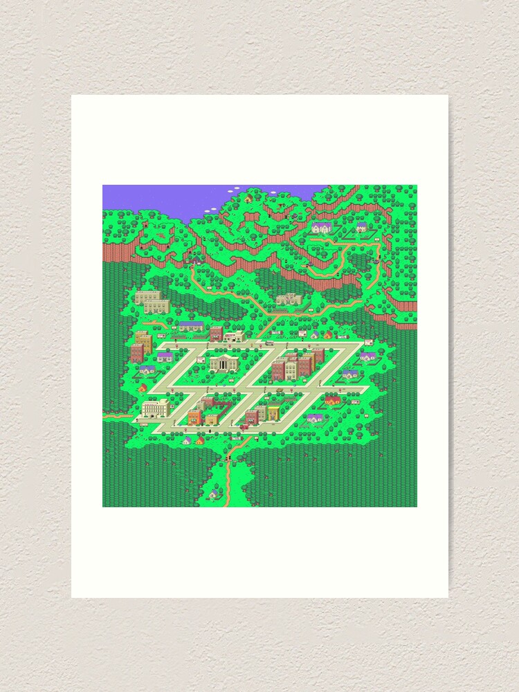 "Earthbound Onett Map" Art Print for Sale by gin-nek-shop | Redbubble