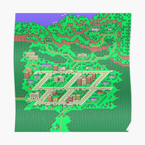 "Earthbound Onett Map" Poster for Sale by gin-nek-shop | Redbubble