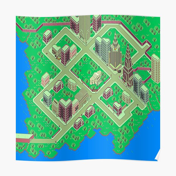 "Earthbound Fourside" Poster by gin-nek-shop | Redbubble