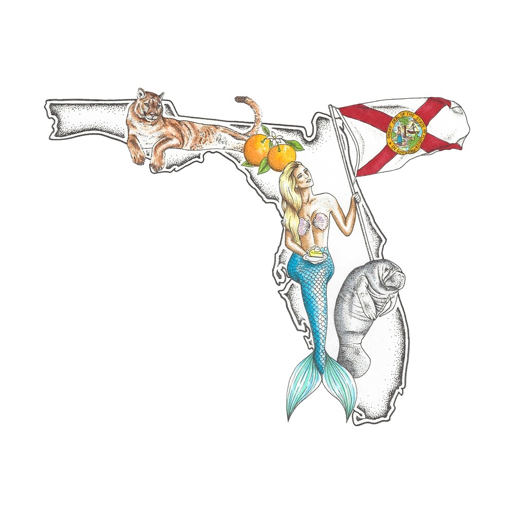 "Florida Mermaid" by Elizabeth Weglein | Redbubble