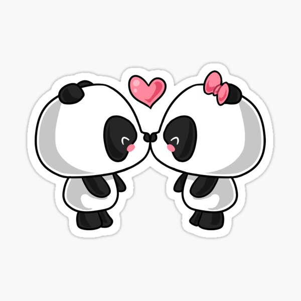 "Kiss Panda Kawaii" Sticker for Sale by karspaul | Redbubble