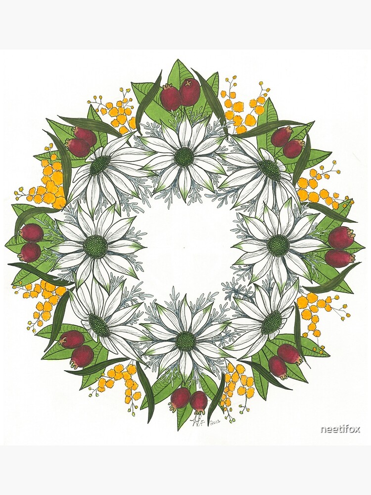 "Australian Native Flower Wreath" Poster by neetifox | Redbubble