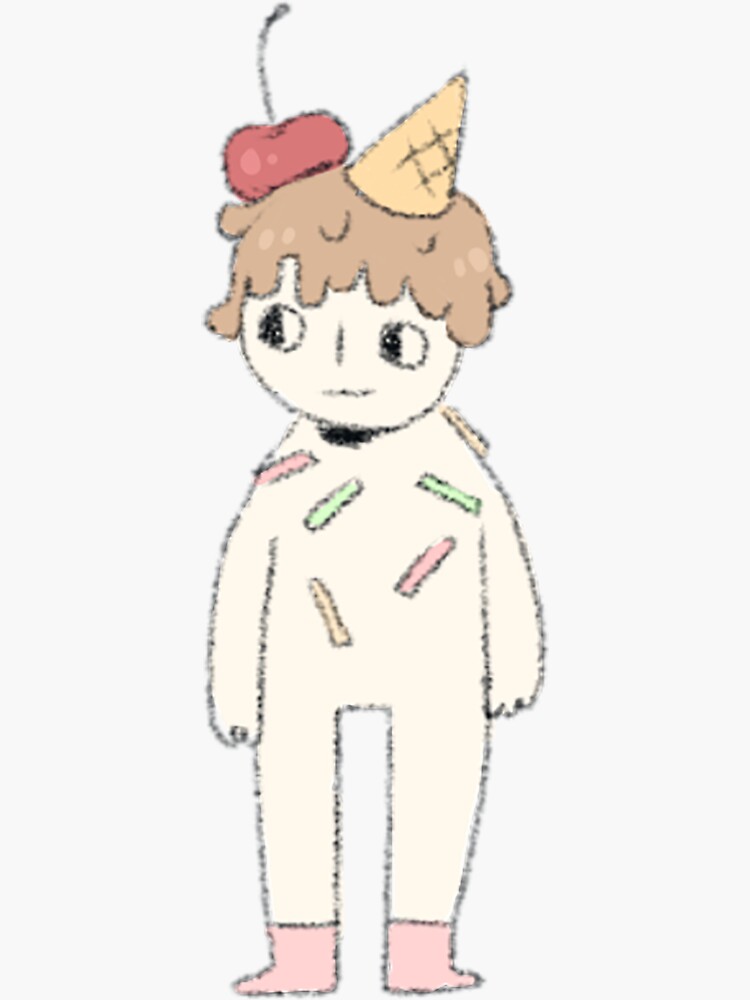 "Ice cream boy" Sticker for Sale by peachy-doodle | Redbubble