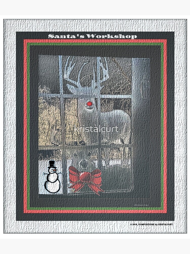 "Reindeer Peek Inside Santas Workshop" Sticker by kristalcurt | Redbubble