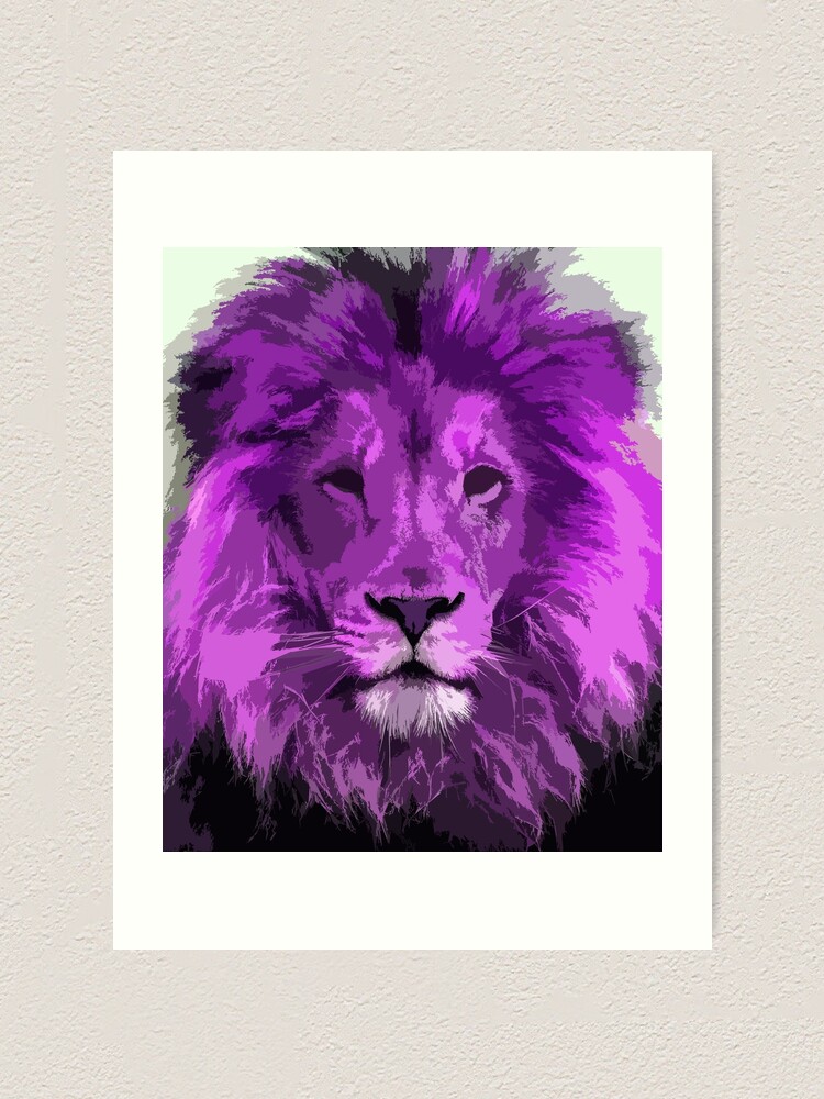 "Purple Lion Drawing" Art Print by AsKartongs | Redbubble