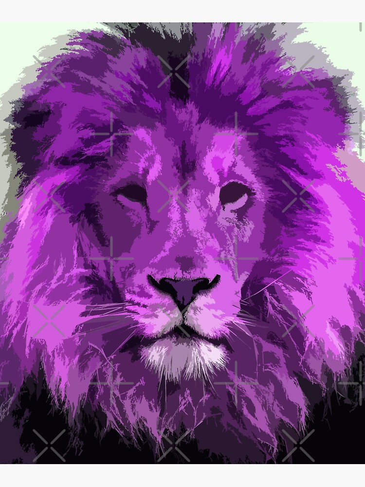 "Purple Lion Drawing" Sticker for Sale by AsKartongs | Redbubble