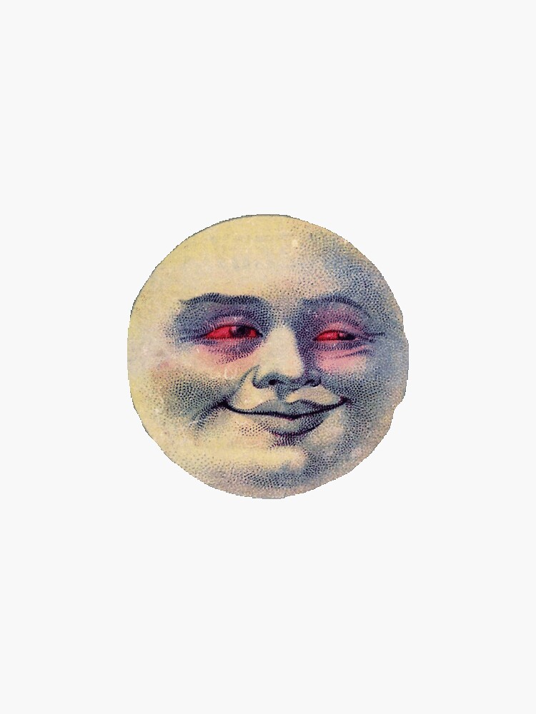 "STONER HIGH MOON FACE" Sticker by ktfaithful | Redbubble
