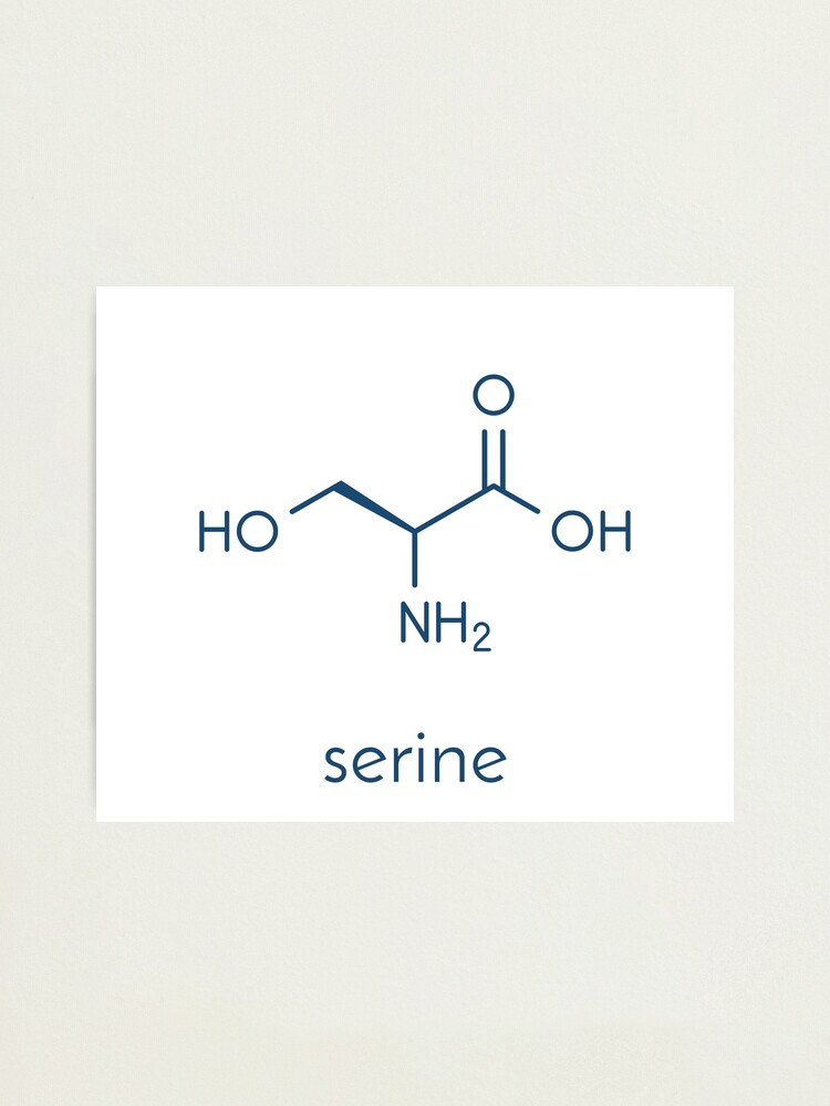 Lámina fotográfica «Serina (l-serina, Ser, S) molécula de aminoácido ...
