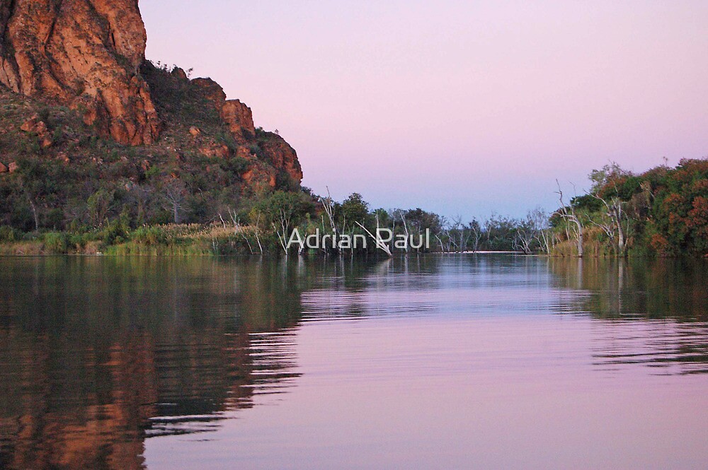 "Dusk on the Ord River, Western Australia" by Adrian Paul | Redbubble