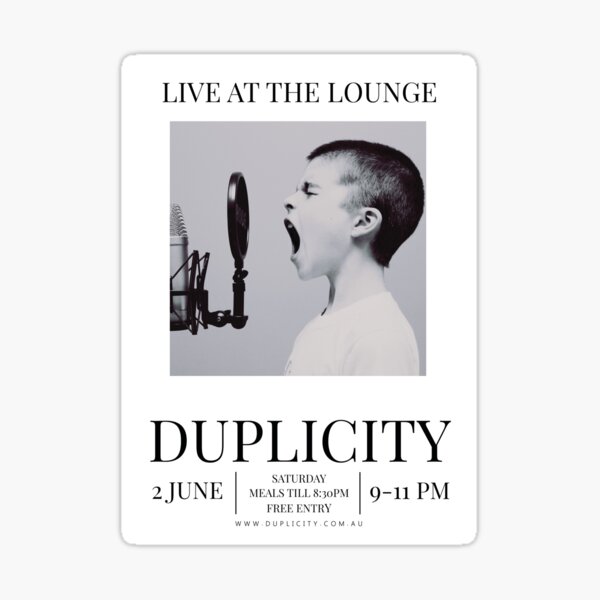 "Duplicity Concert Poster" Sticker by duplicity | Redbubble