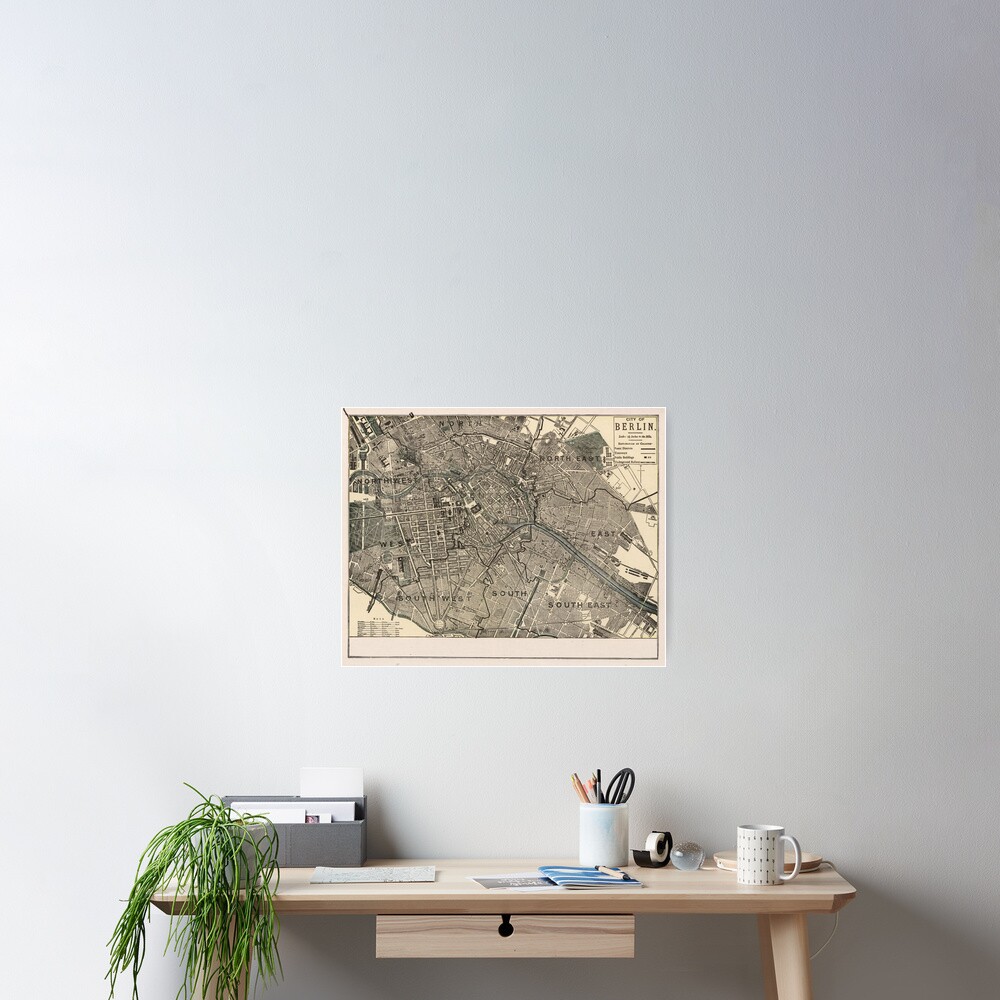 "Vintage Map of Berlin Germany (1901)" Poster by BravuraMedia | Redbubble