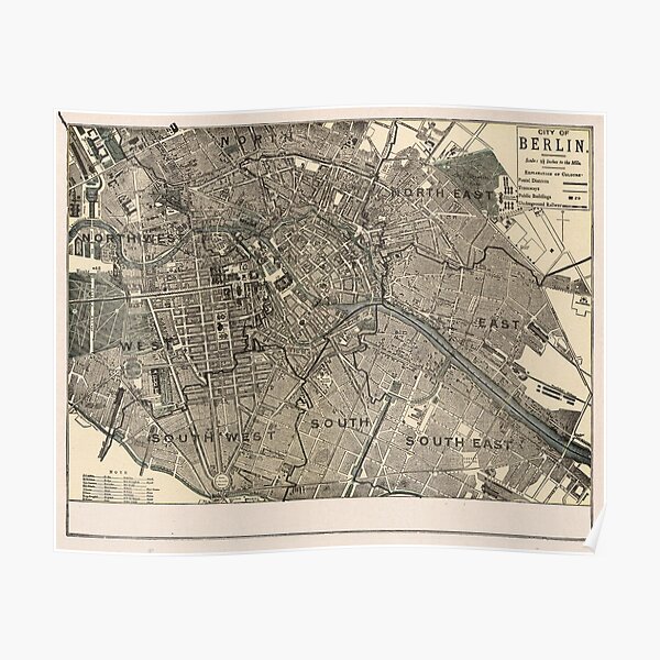 "Vintage Map of Berlin Germany (1901)" Poster by BravuraMedia | Redbubble