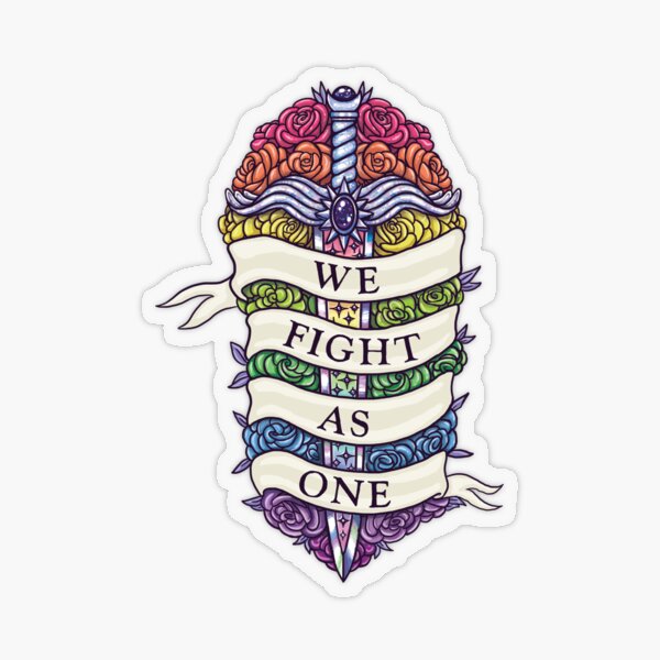 "WE FIGHT AS ONE" Sticker by foxflight | Redbubble