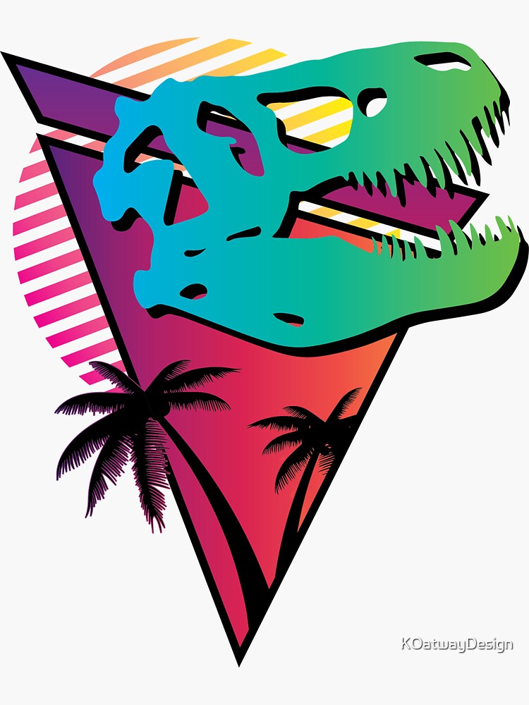 "Retrosaurus Rex" Sticker for Sale by KOatwayDesign | Redbubble