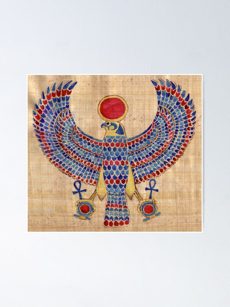 "Ra: Falcon Pectoral [Papyrus]" Poster for Sale by Aakheperure | Redbubble