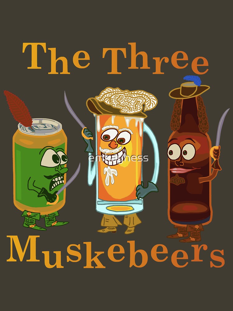"Funny Beer Pun Three Muskebeers" T-shirt for Sale by emkayhess ...