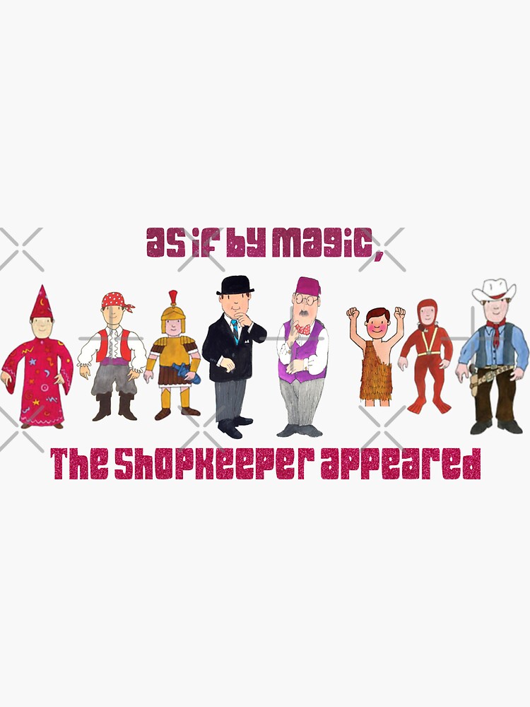 "Mr Benn and Shopkeeper. As if by magic" Sticker for Sale by nyx2k ...
