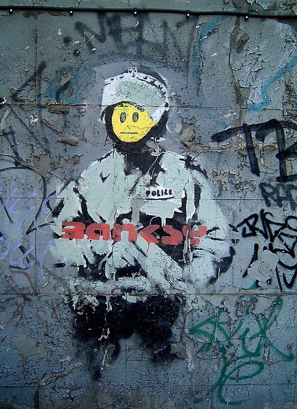 "Banksy ''Smiley Cop"" by Chris Steele | Redbubble