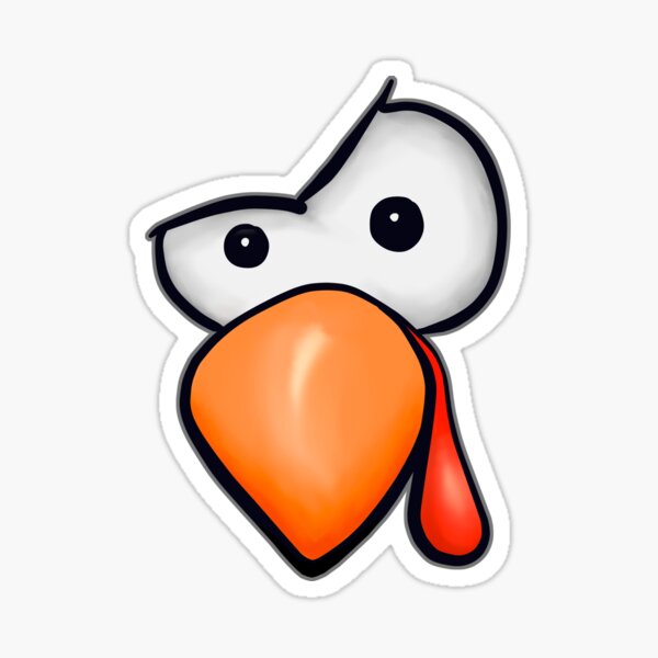 "Grumpy Thanksgiving Turkey Funny Big Eyes Gift" Sticker for Sale by ...