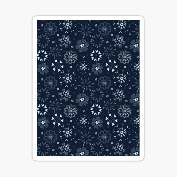 "Indigo Winter Floral Boho Flower field" Sticker for Sale by Limolida ...