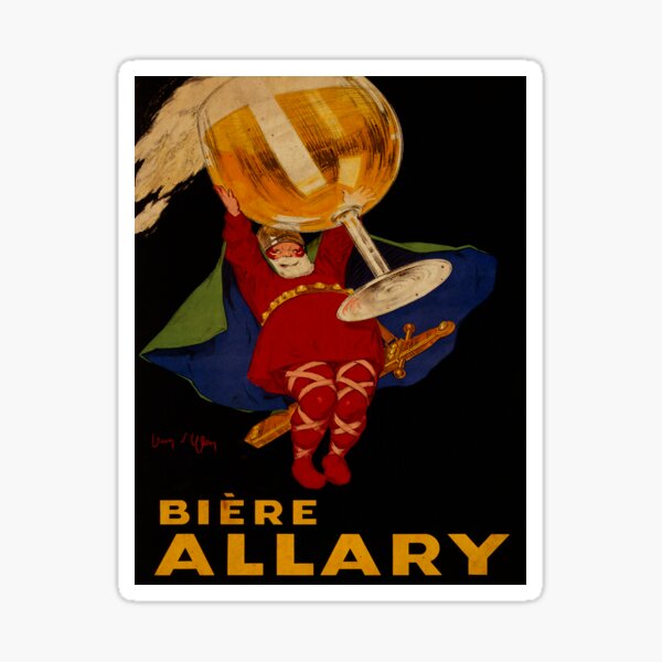 "Biere Allary Vintage French Beer Advert Bar" Sticker by knightsydesign ...