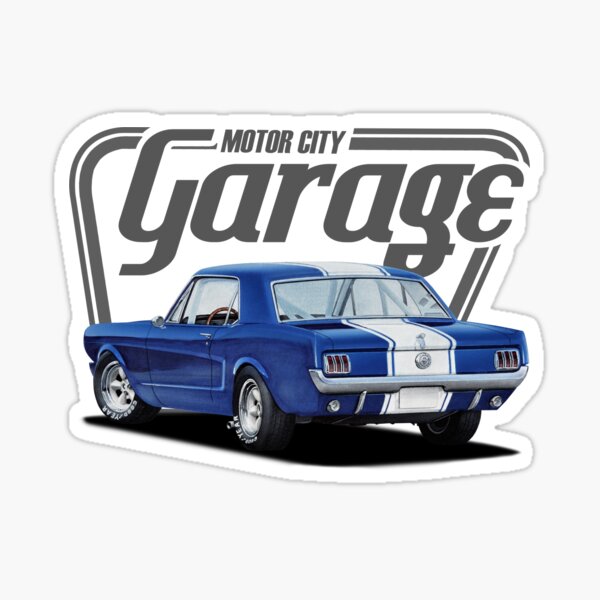 "Motor City Blue Mustang" Sticker for Sale by Yourauto | Redbubble