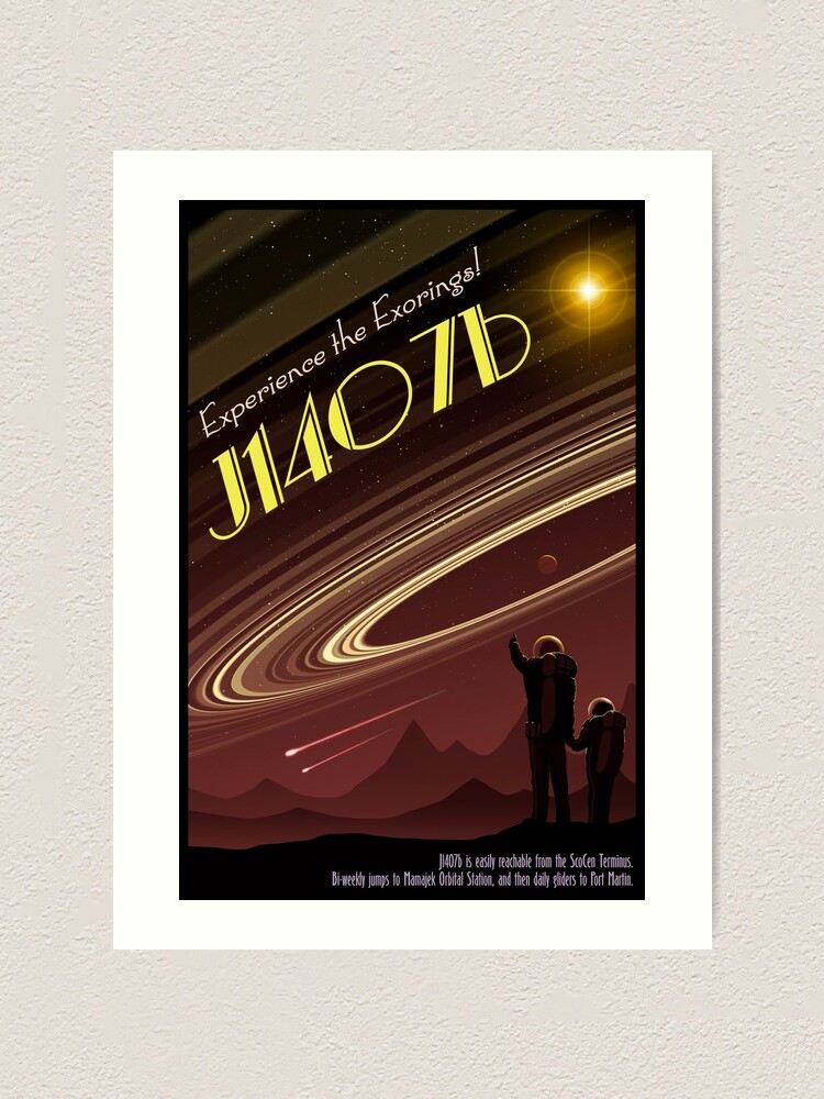 "Space Travel Poster J1407b - Version 2" Art Print by magarlick | Redbubble