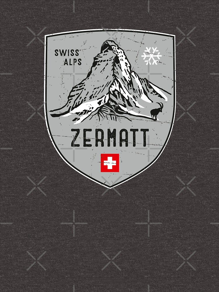 "Zermatt Mountain Switzerland Emblem " Pullover Hoodie for Sale by ...