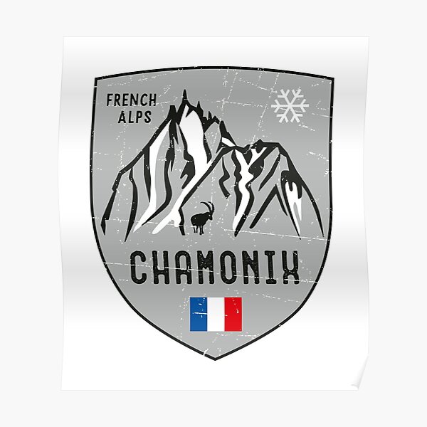 "Chamonix Mountain France Emblem " Poster by posay | Redbubble