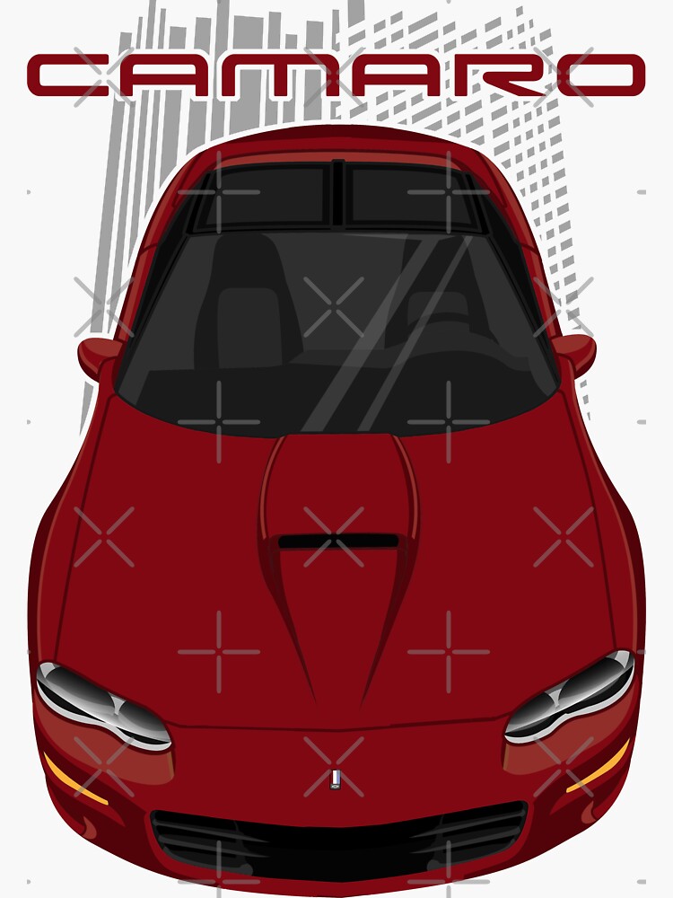 "Camaro 4th gen - red " Sticker for Sale by V8social | Redbubble