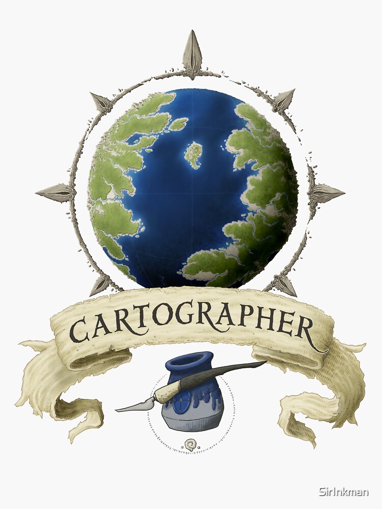 "Cartographer" Sticker by SirInkman | Redbubble