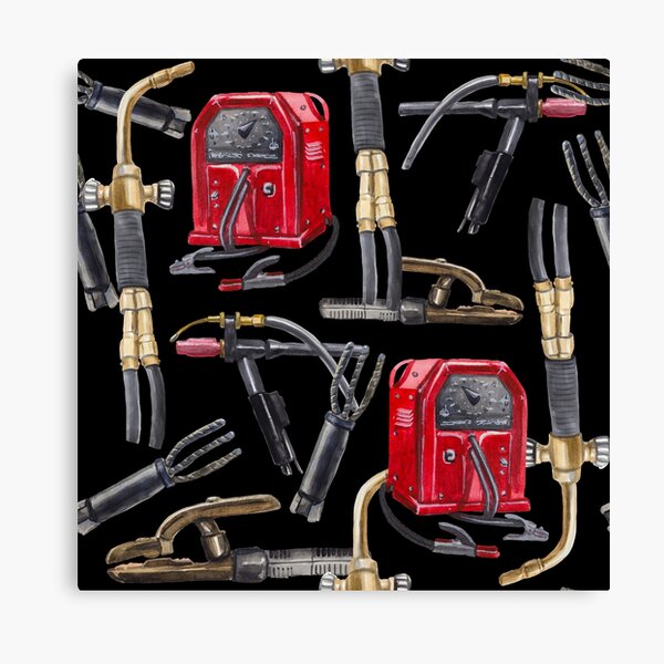 "Welder Watercolor Welding Pattern" Canvas Print for Sale by 4Craig ...