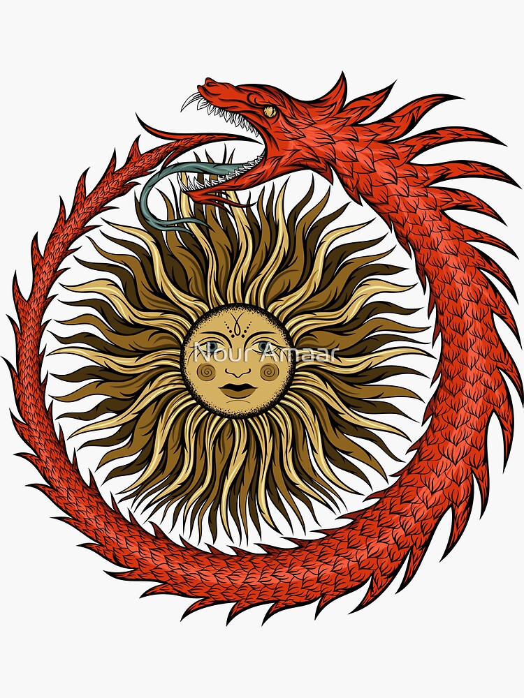 "Ancient Egyptian symbol Ouroboros" Sticker for Sale by marina-arts ...