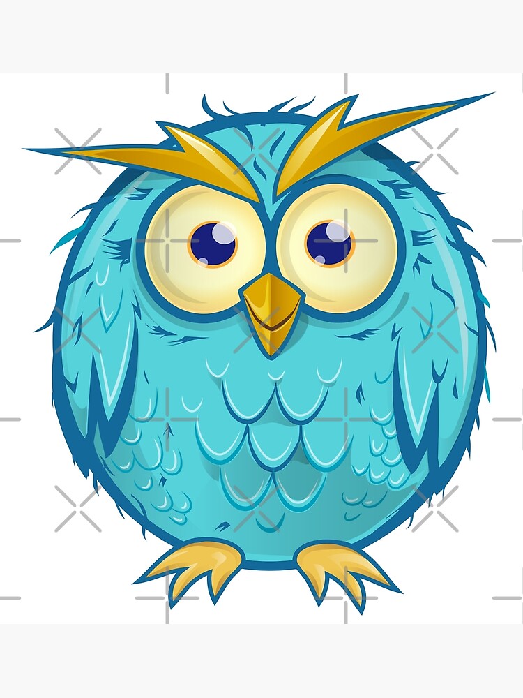 Póster «búho azul de dibujos animados» de Doomko | Redbubble
