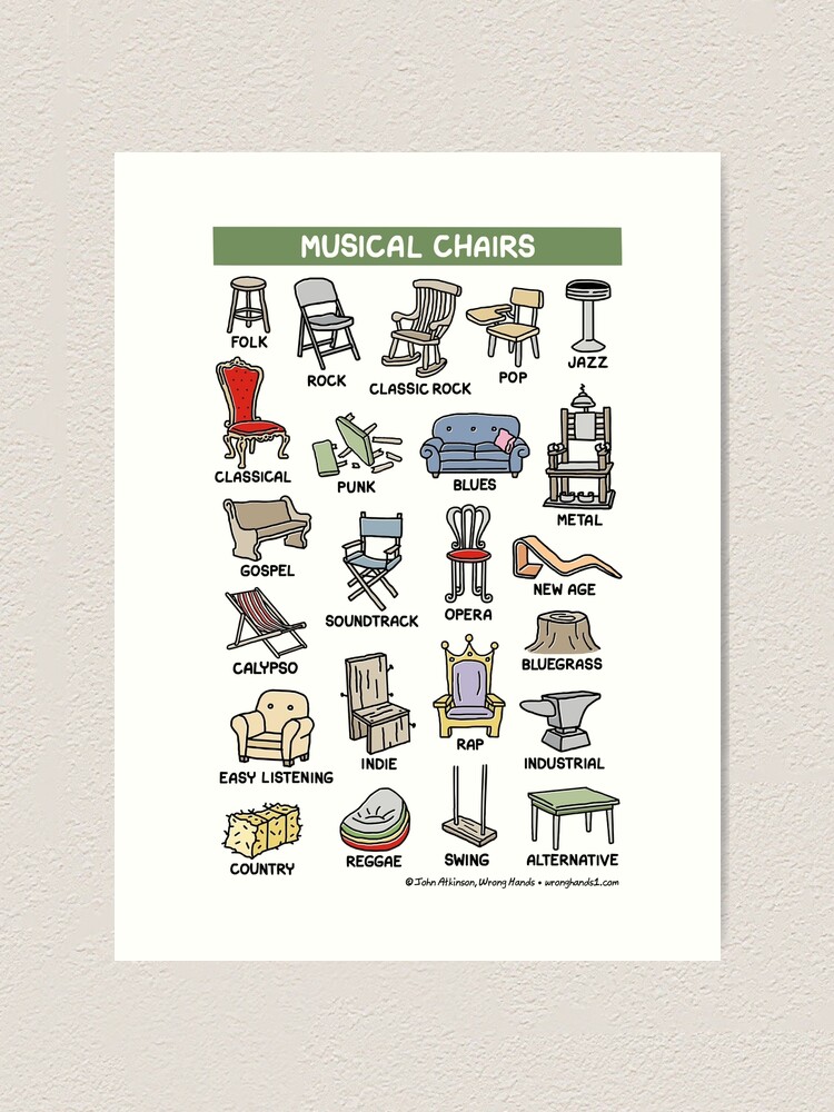 "musical chairs" Art Print for Sale by WrongHands | Redbubble