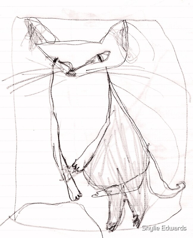 "a scribble cat" by Shylie Edwards | Redbubble