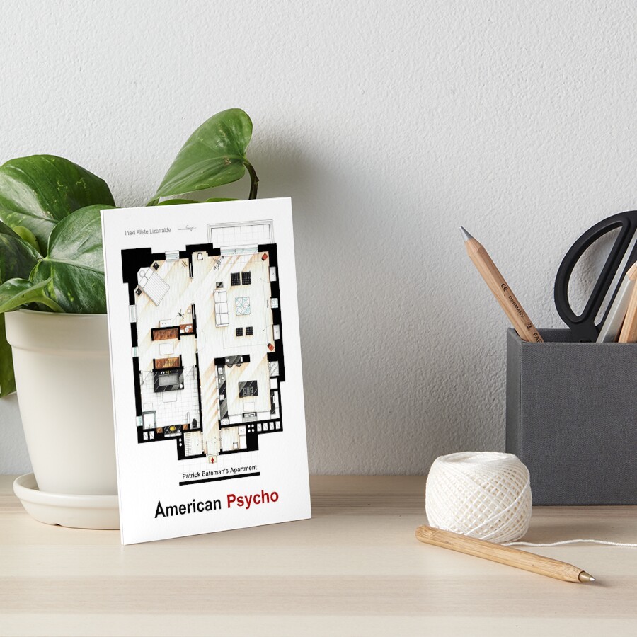"Floorplan of Patrick Bateman's apartment from AMERICAN PSYCHO" Art ...