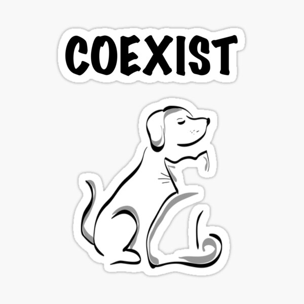 "Coexist Cats and Dogs" Sticker for Sale by zejose | Redbubble