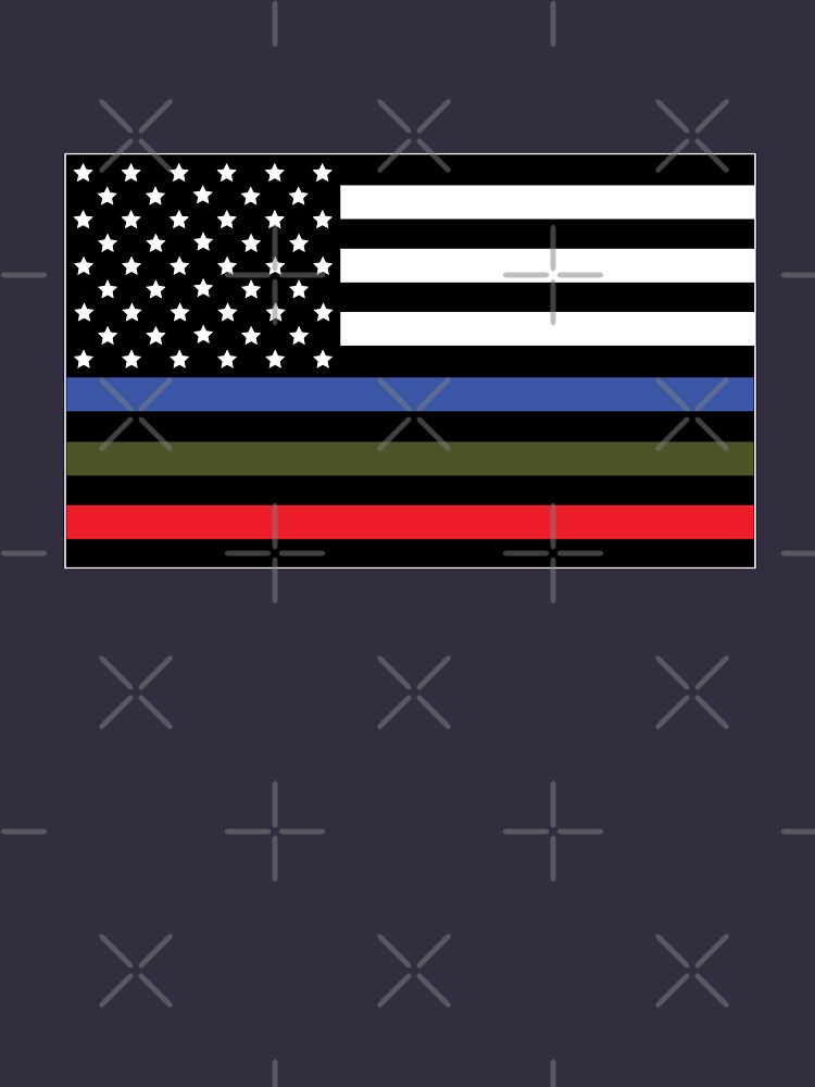"Police, Military and Fire Flag" T-shirt for Sale by CM-PD | Redbubble ...