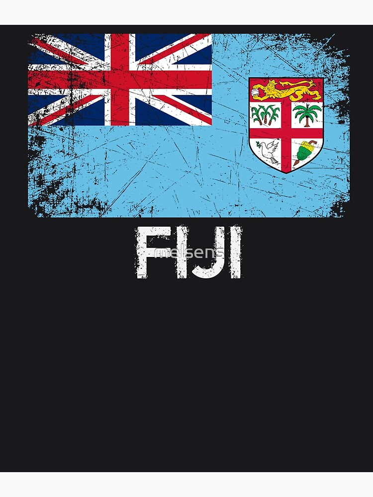 "Fijian Flag Design | Vintage Made In Fiji Gift" Poster for Sale by ...