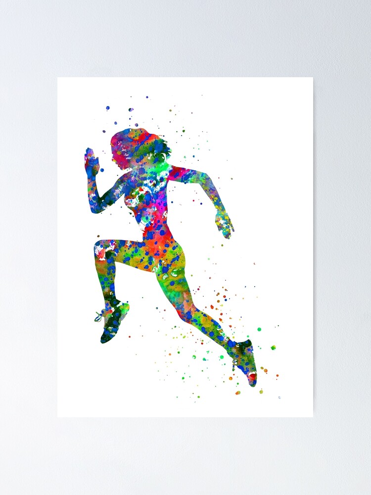 Poster « Running femme, jogger, jogging sport », par Rosaliartbook ...
