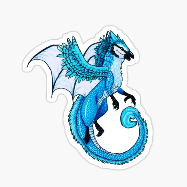 "Blue Jay Dragon" Sticker by Dragonrook | Redbubble