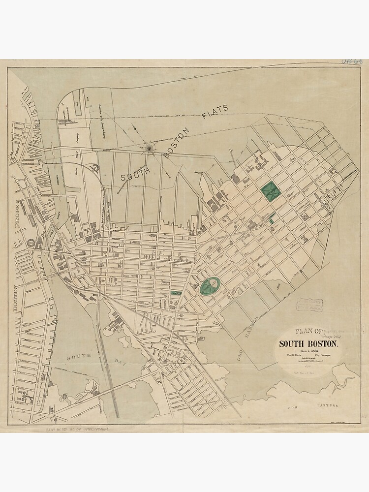 "Vintage Map of South Boston (1880)" Art Print for Sale by BravuraMedia ...