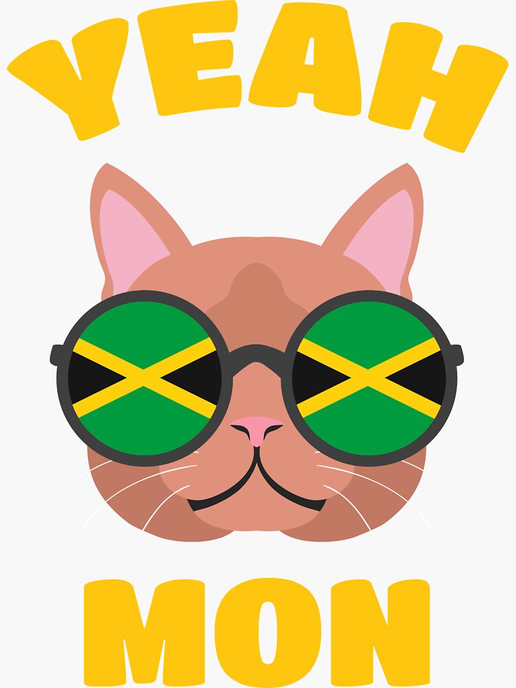"Yeah Mon - Funny Jamaican Shirts And Gifts" Sticker by SQWEAR | Redbubble