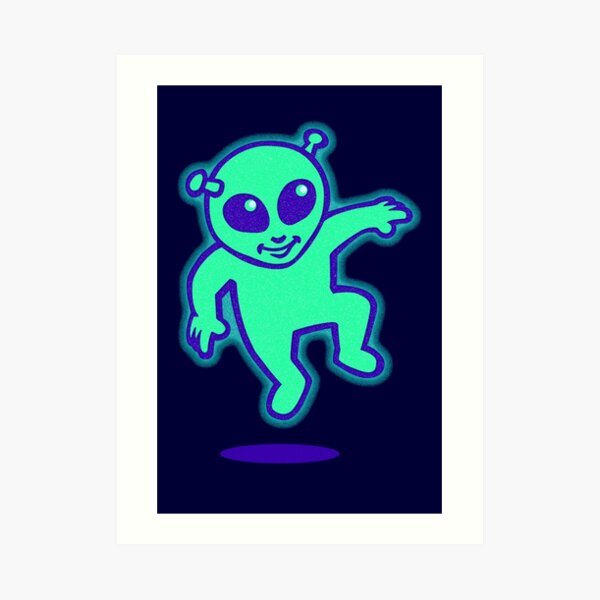 "yoshi the alien v1" Art Print for Sale by BrownWoodRobot | Redbubble