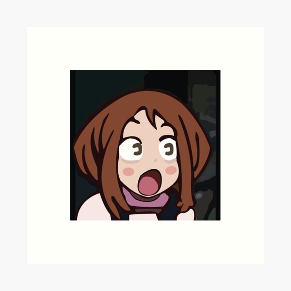 "Ochaco Surprised Meme" Art Print by Majimashoka | Redbubble